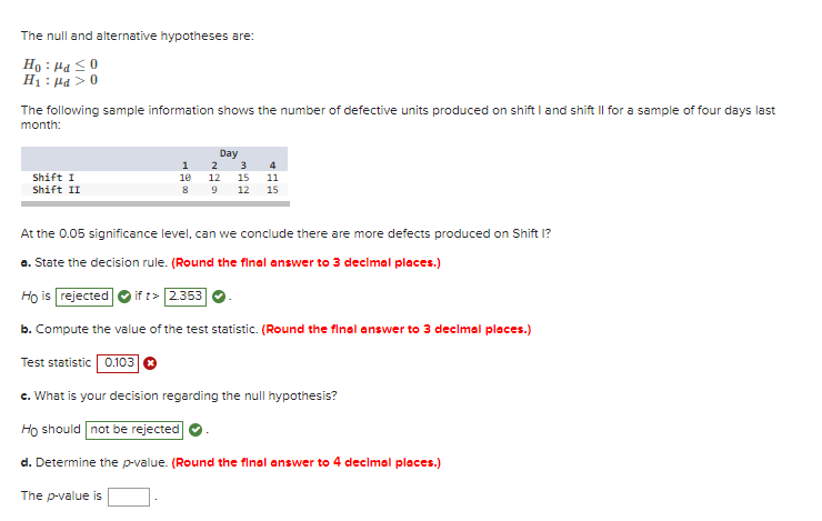 Solved The null and alternative hypotheses | Chegg.com