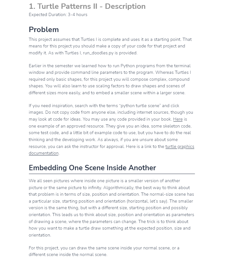 Solved 1. Turtle Patterns II - Description Expected | Chegg.com
