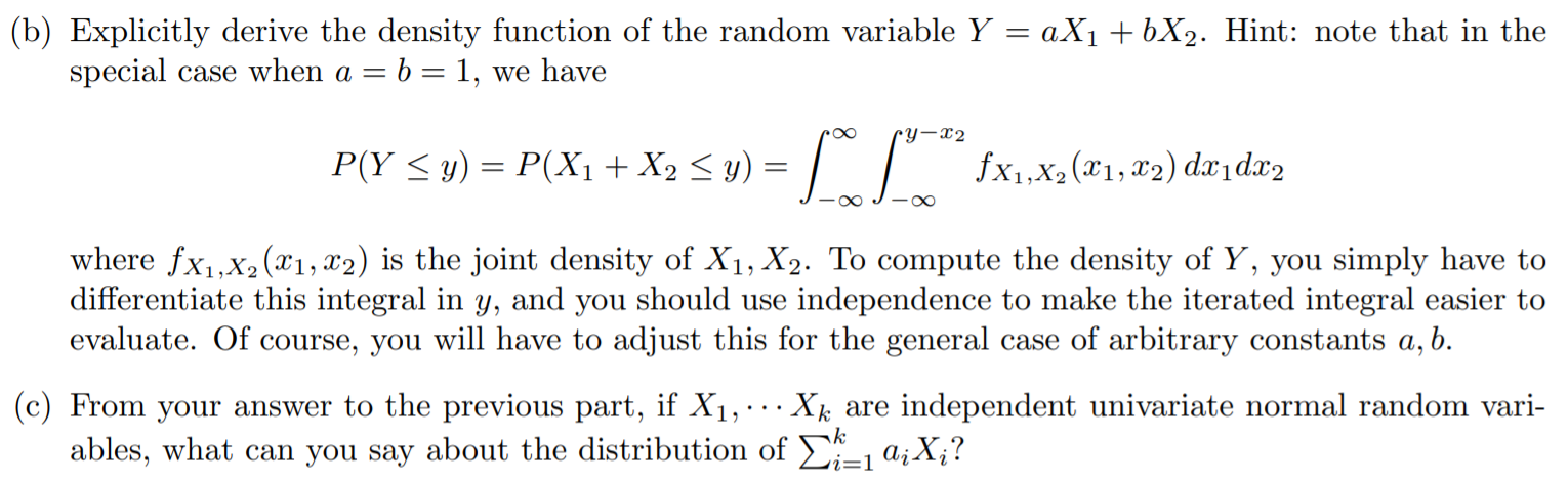 Solved Let X1 and X2 be two independent univariate normal | Chegg.com