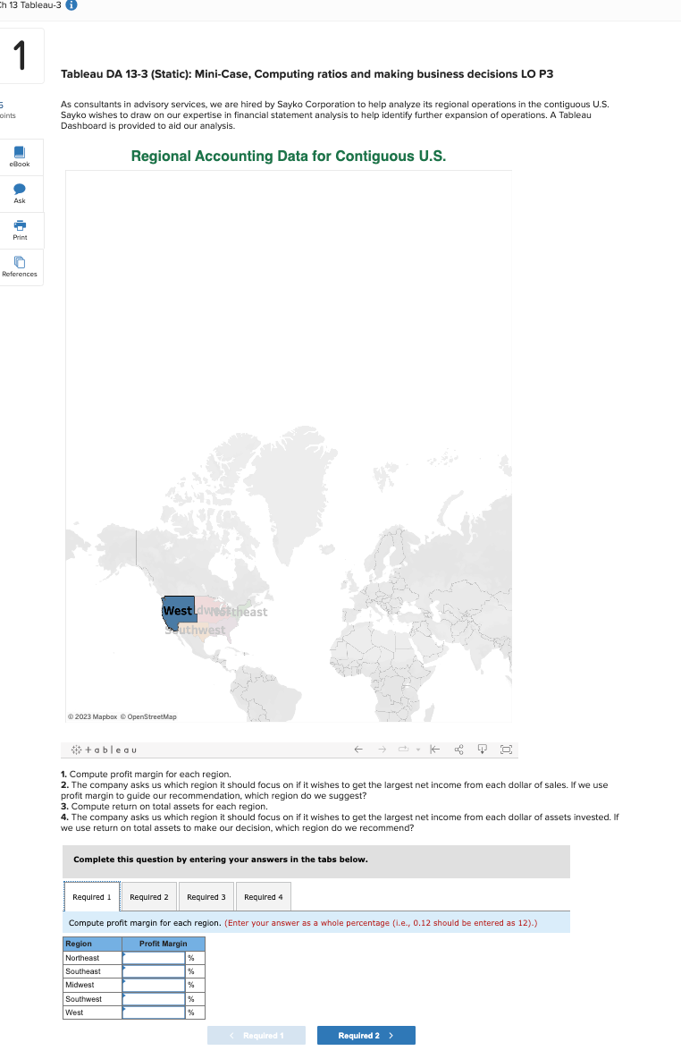 Tableau DA 13-3 (Static): Mini-Case, Computing ratios | Chegg.com