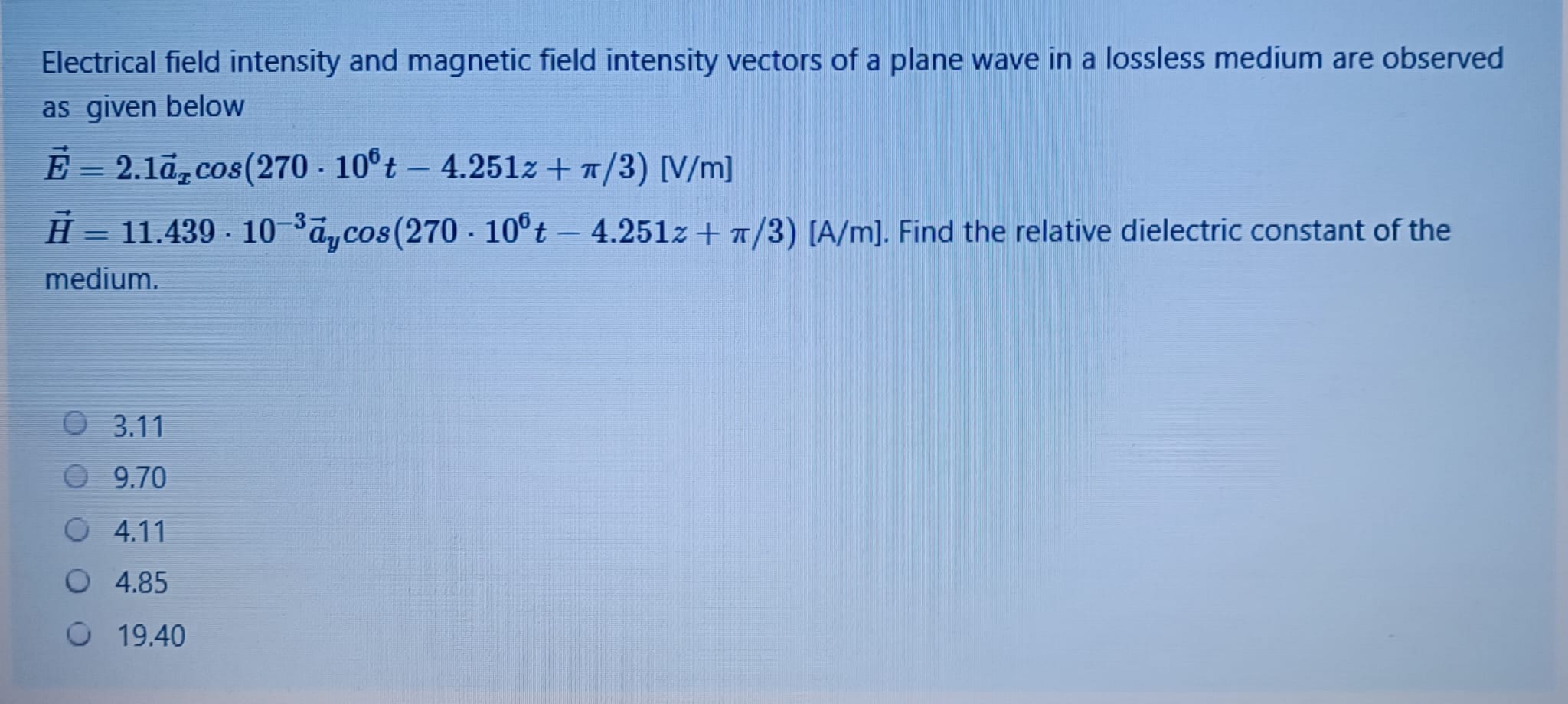 Electrical field intensity and magnetic field | Chegg.com