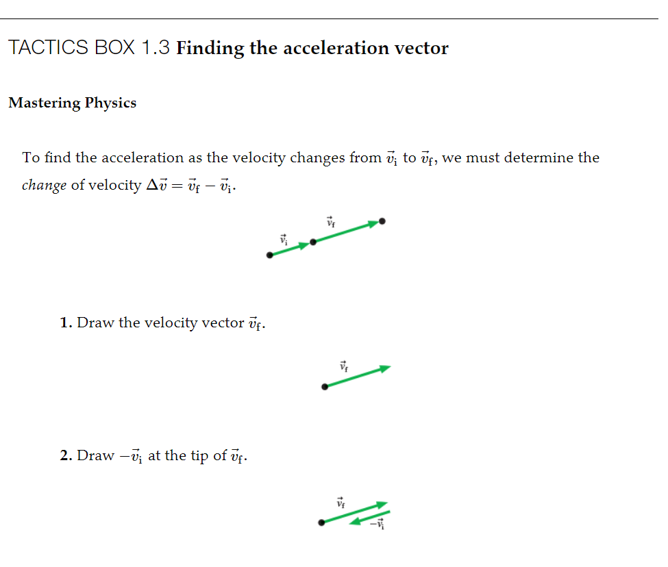TACTICS BOX 1.3 Finding the acceleration vector | Chegg.com