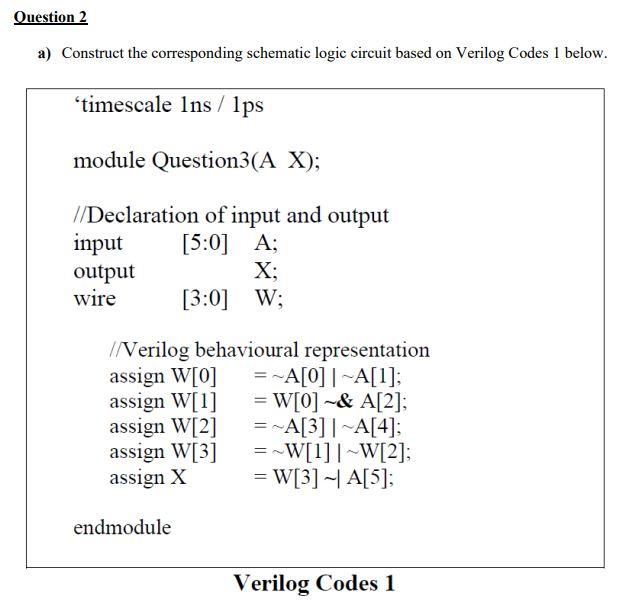 a) Construct the corresponding schematic logic | Chegg.com