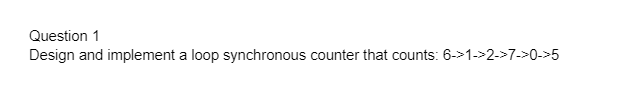 Solved Question 1 Design and implement a loop synchronous | Chegg.com