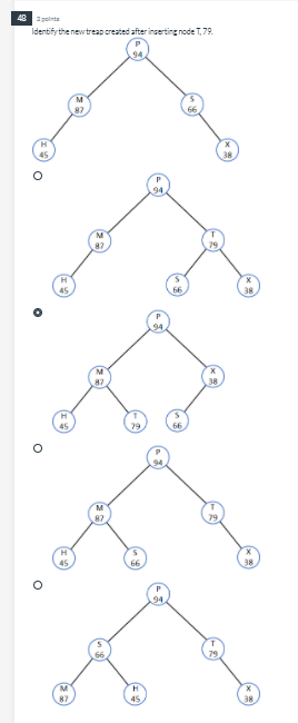 Solved 48 Identify the new treap created after inserting | Chegg.com