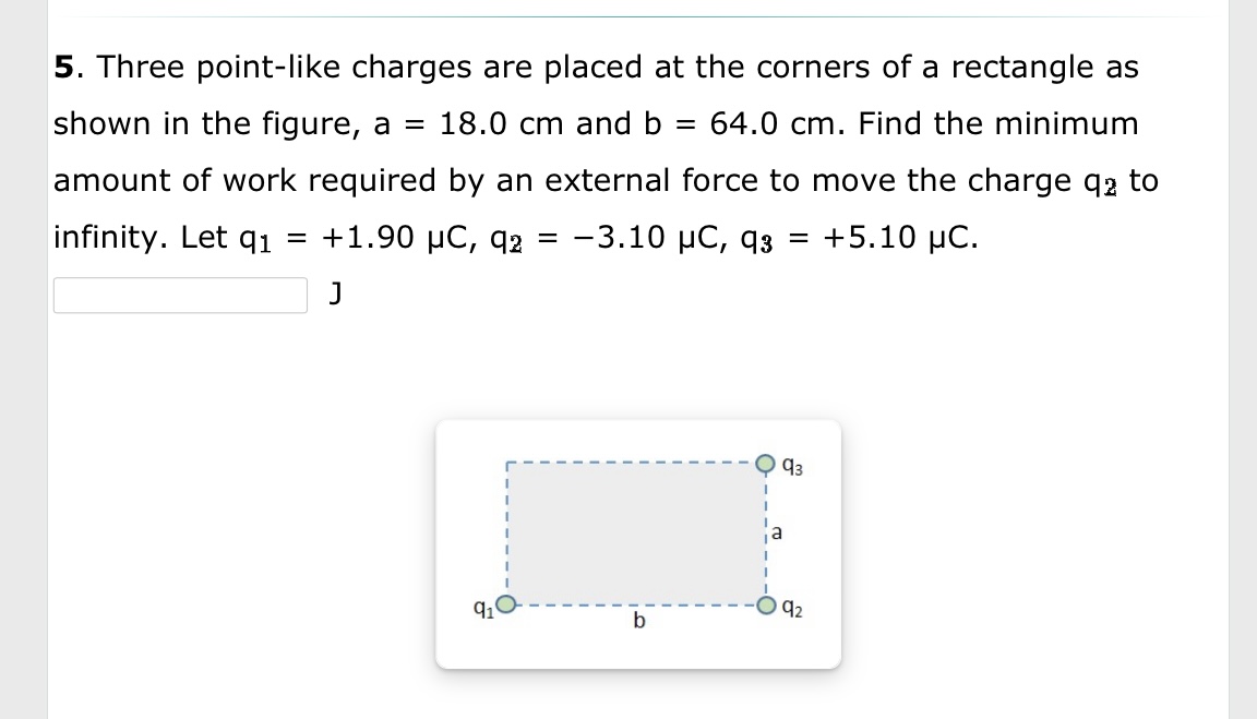 Solved 5. Three point-like charges are placed at the corners | Chegg.com
