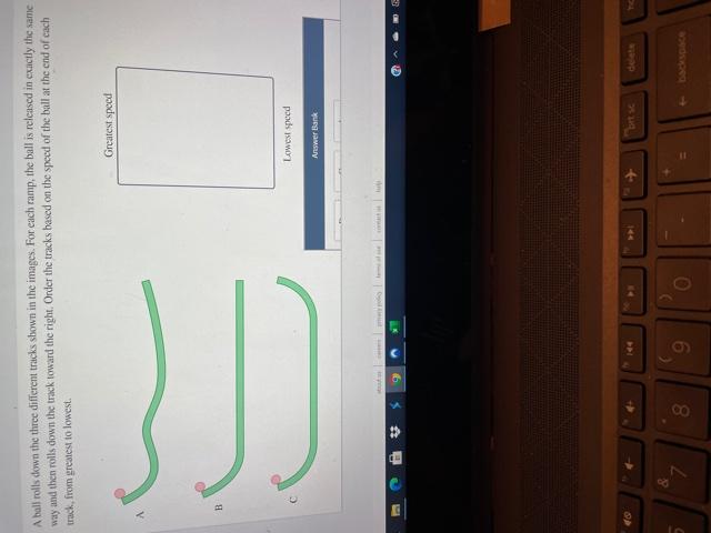 Solved A ball rolls down the three different tracks shown in | Chegg.com