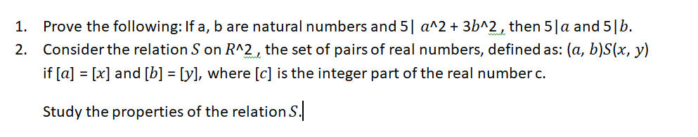Solved 1. Prove the following: If a, b are natural numbers | Chegg.com