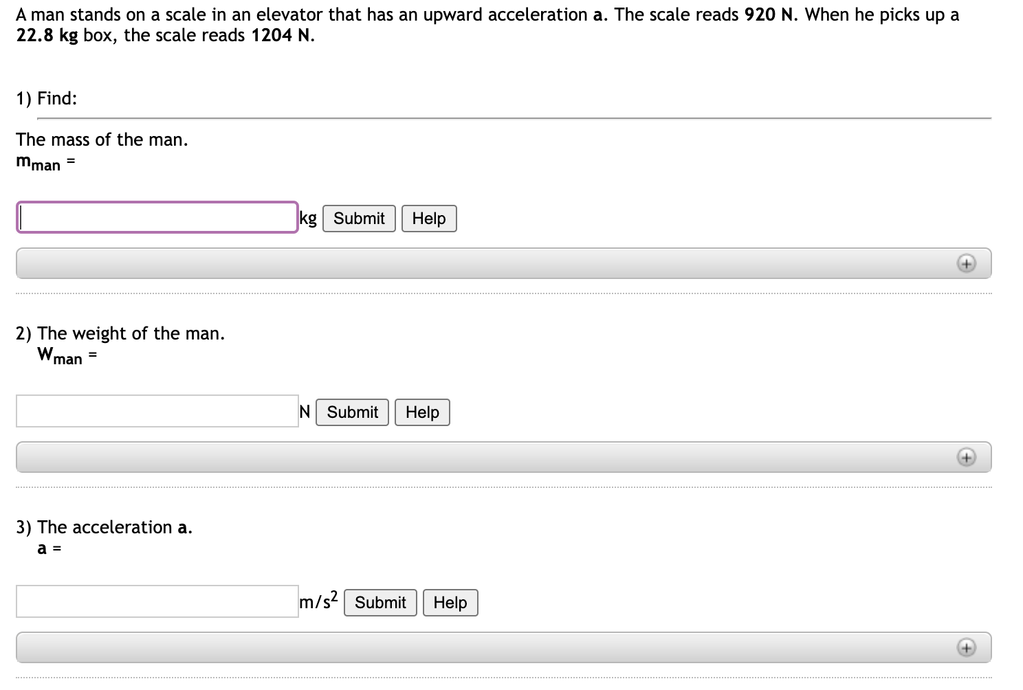 Solved A man stands on a scale in an elevator that has an | Chegg.com