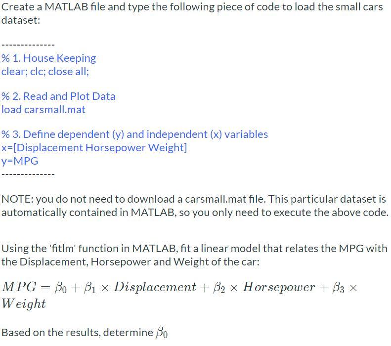 Solved Create A MATLAB File And Type The Following Piece Of Chegg