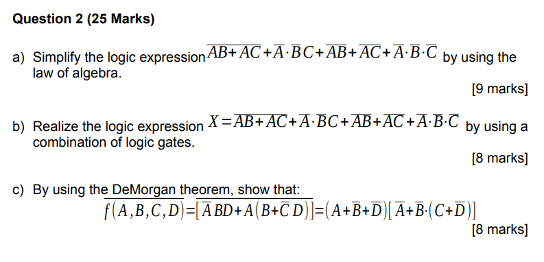 Solved a) Simplify the logic expression | Chegg.com