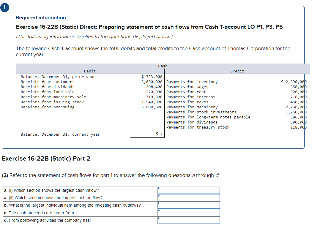 Solved Required information Exercise 16-22B (Static) Direct: | Chegg.com