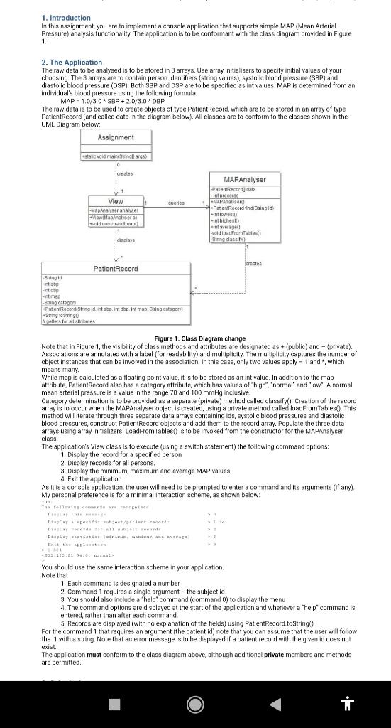 1. Introduction In this assignment, you are to | Chegg.com