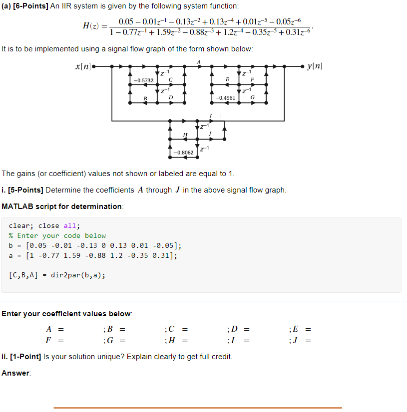 DSP Practice Midterm. Please grade and correct. | Chegg.com