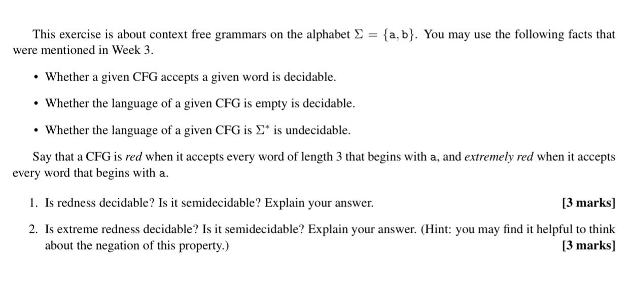 Solved This exercise is about context free grammars on the | Chegg.com