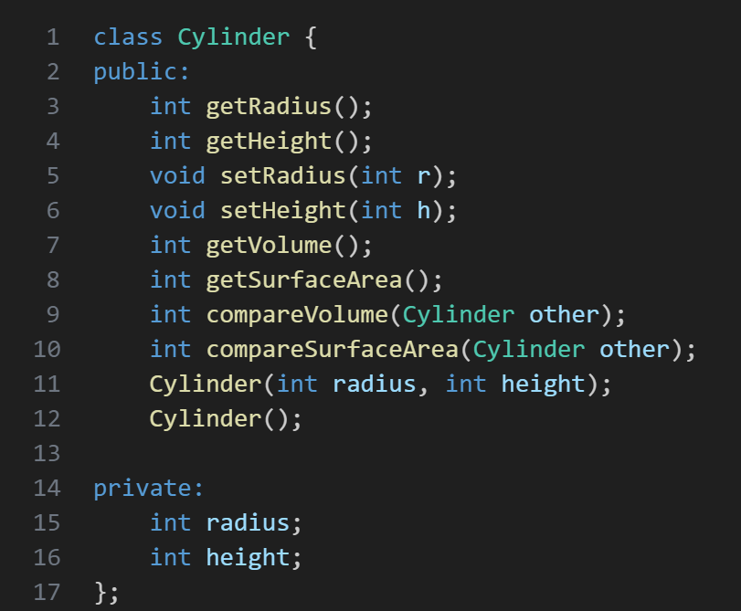 Solved Fill out Cylinder.cpp to implement the functions | Chegg.com