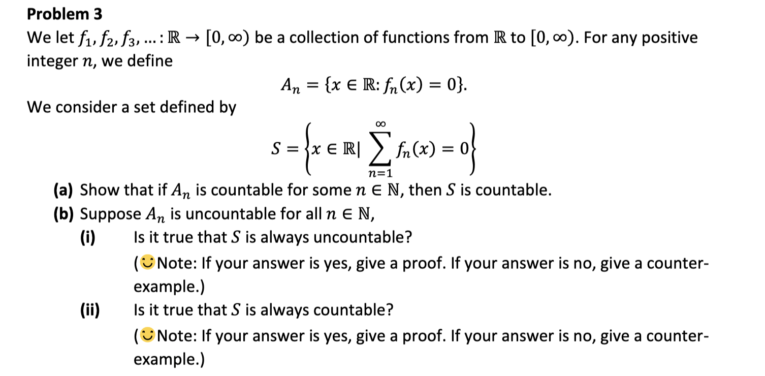 Solved Problem 3 We let f1, f2, f3, ...: R → [0,00) be a | Chegg.com