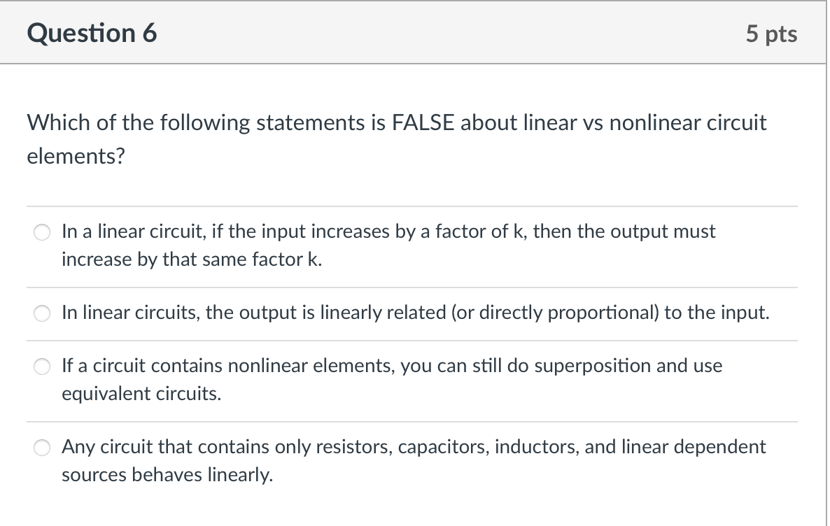 Solved Question 6 5 pts Which of the following statements is | Chegg.com