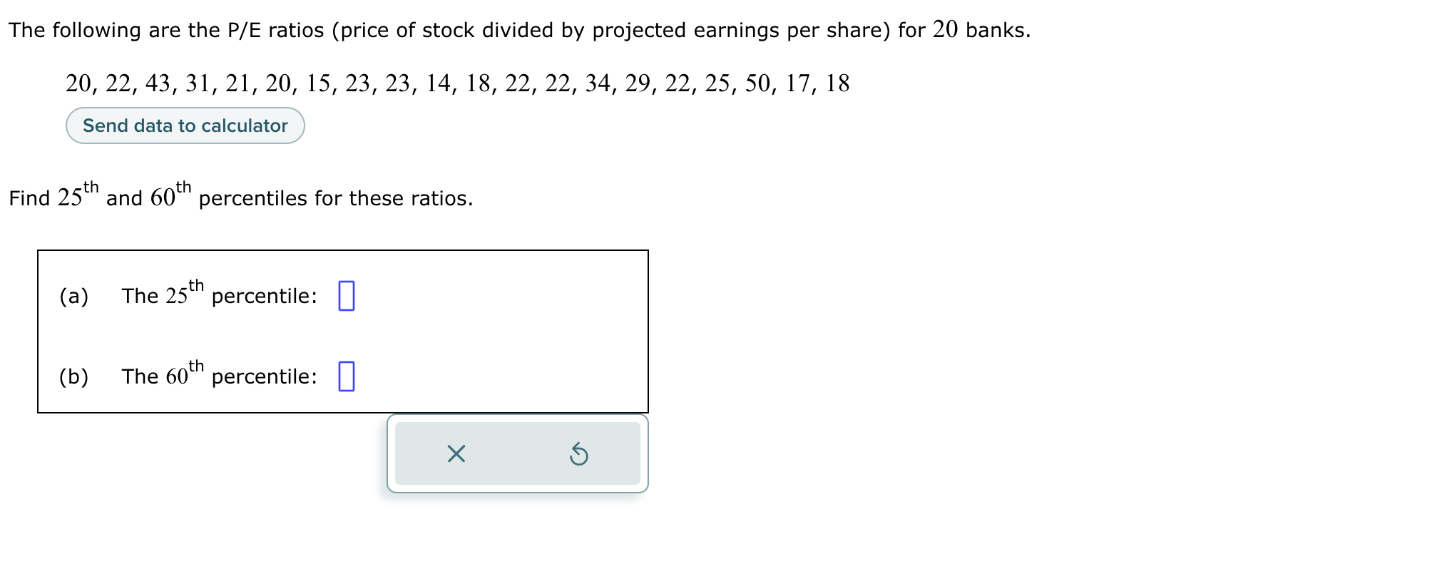 Solved The following are the P/E ratios (price of stock | Chegg.com