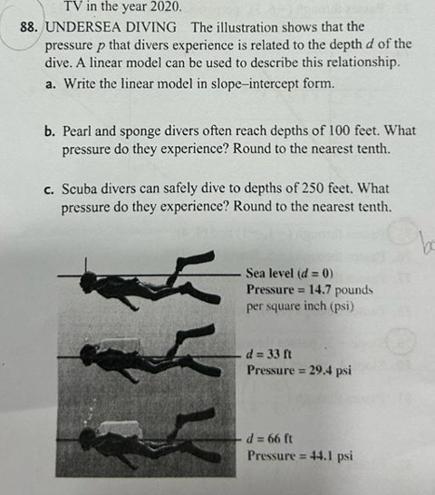 Solved 88. UNDERSEA DIVING The illustration shows that the | Chegg.com