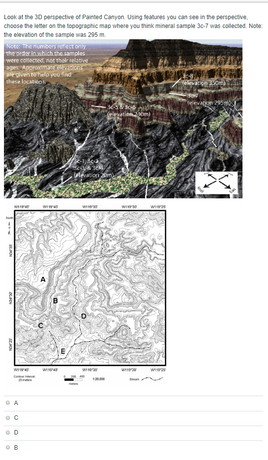 Solved Look at the 3D perspective of Painted Canyon. Using | Chegg.com