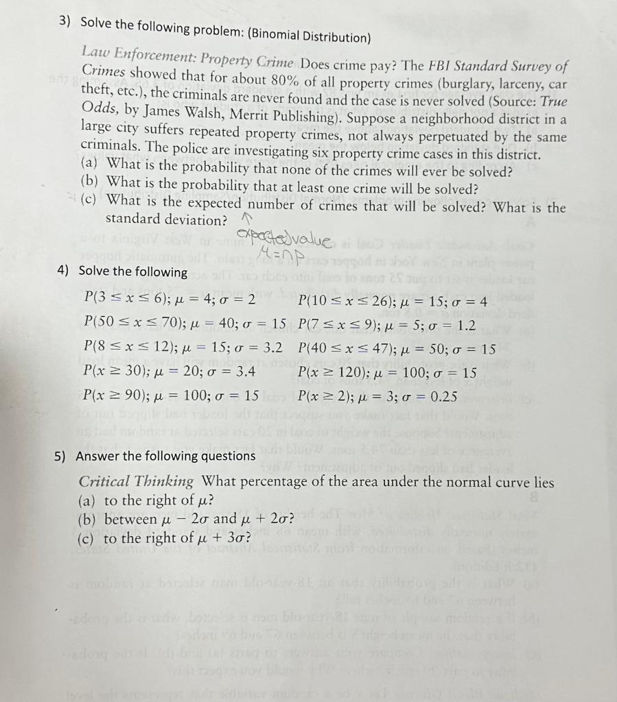 Solved 3) Solve the following problem: (Binomial | Chegg.com