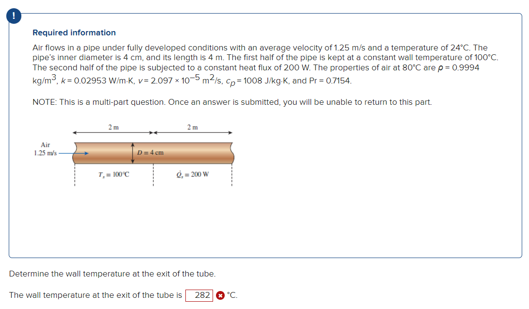 Solved Required information Air flows in a pipe under fully | Chegg.com