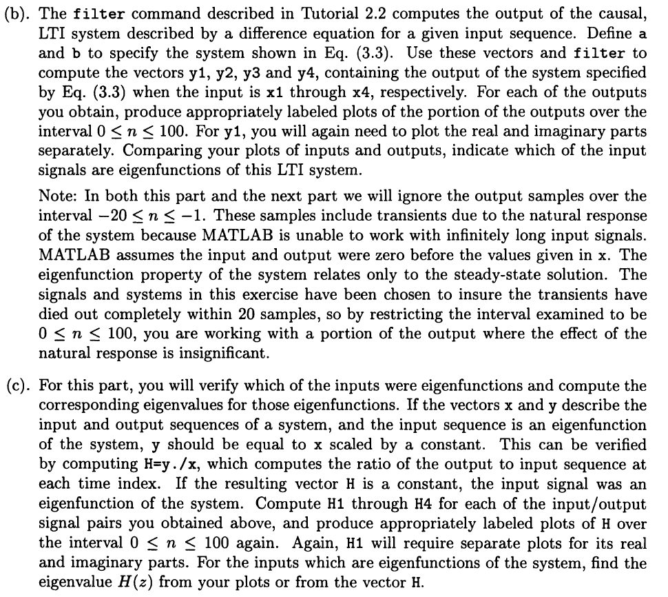 Solved I 3.4 Eigenfunctions of Discrete-Time LTI Systems | Chegg.com