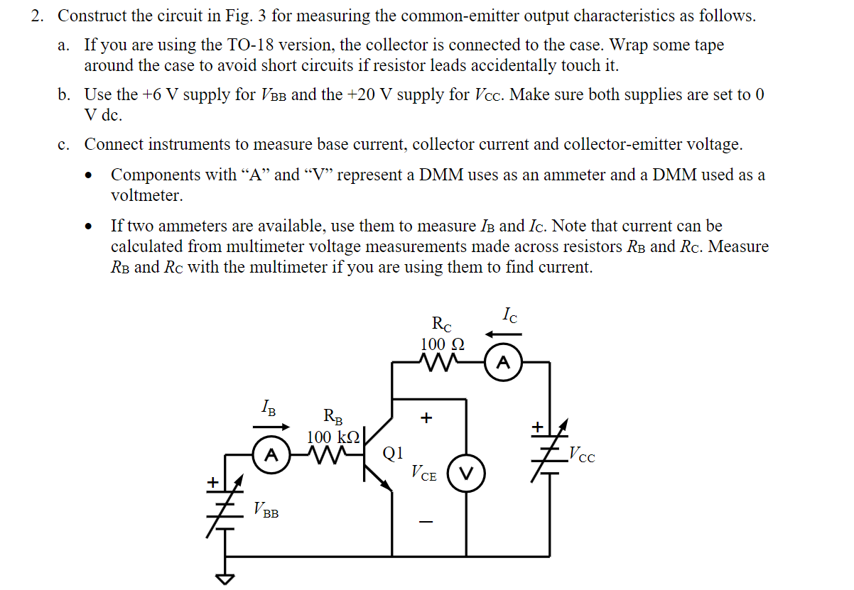 Solved 2. Construct the circuit in Fig. 3 for measuring the | Chegg.com