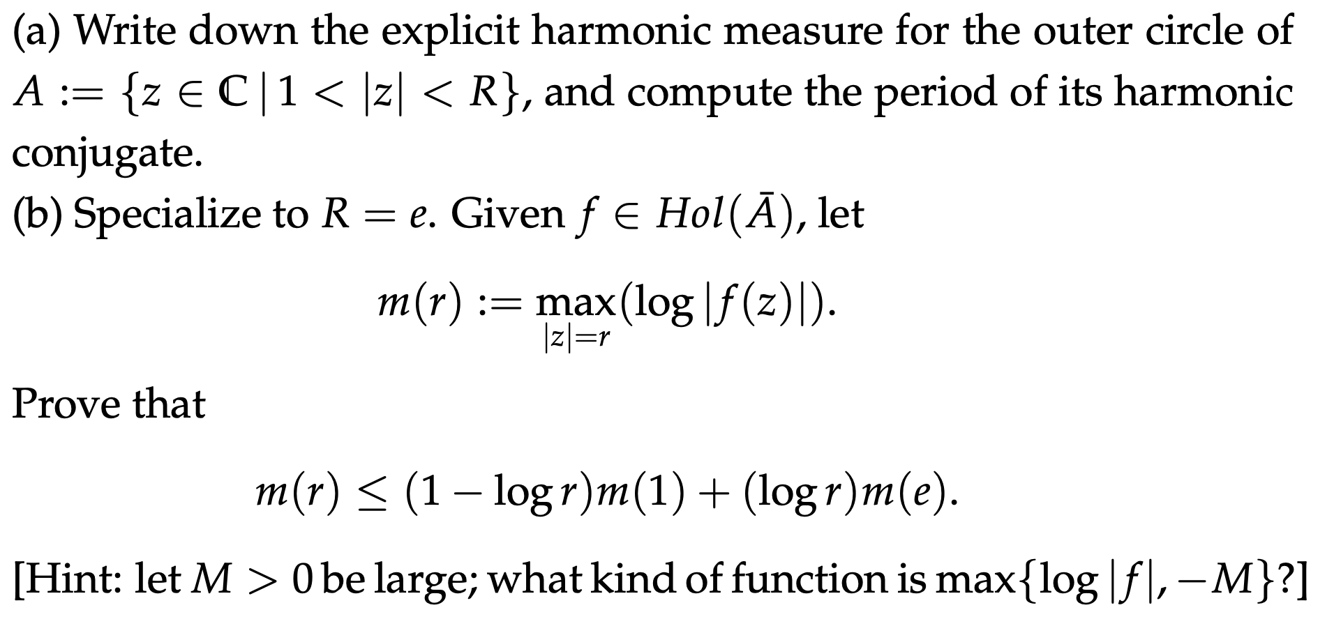 Solved (a) Write down the explicit harmonic measure for the | Chegg.com
