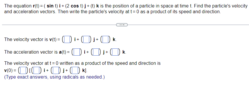 Solved The equation r(t)=(sint)i+(2cost)j+(t)k is the | Chegg.com