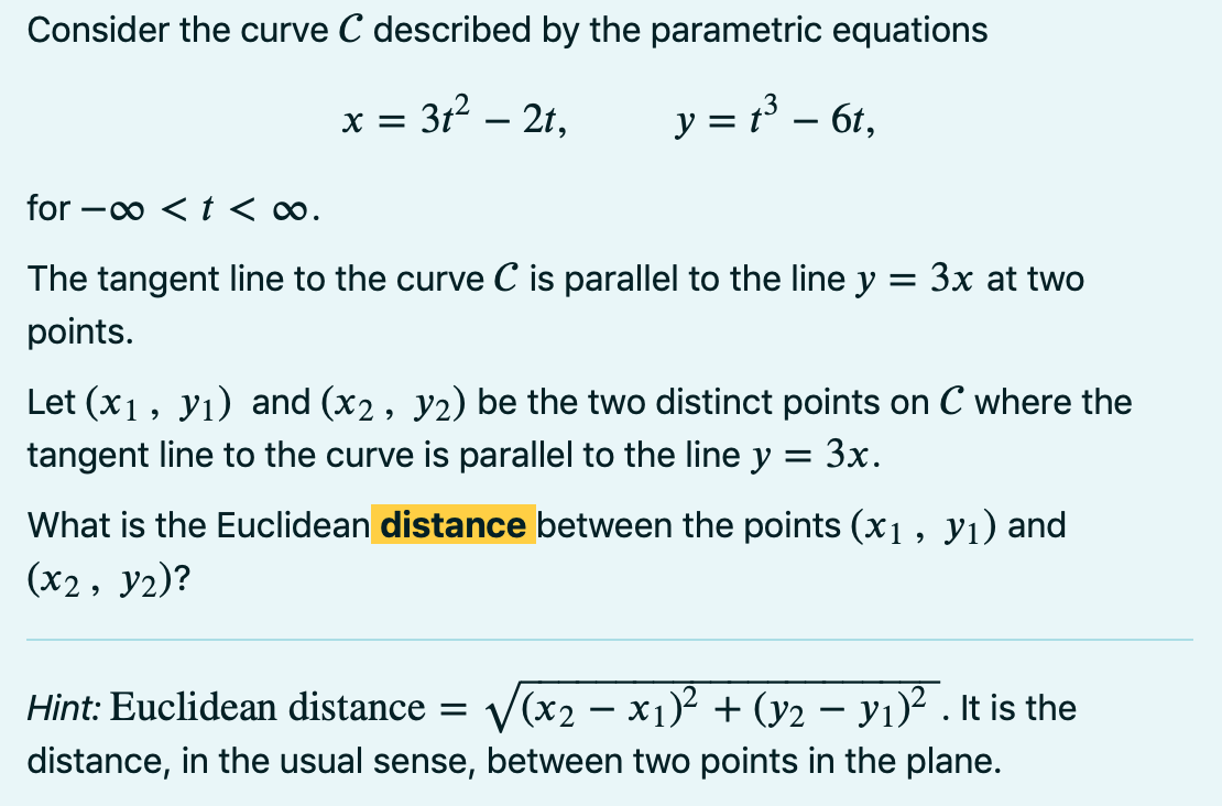 Solved Consider the curve C described by the parametric | Chegg.com