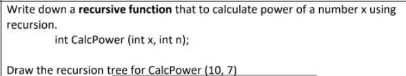 Solved Write down a recursive function that to calculate | Chegg.com