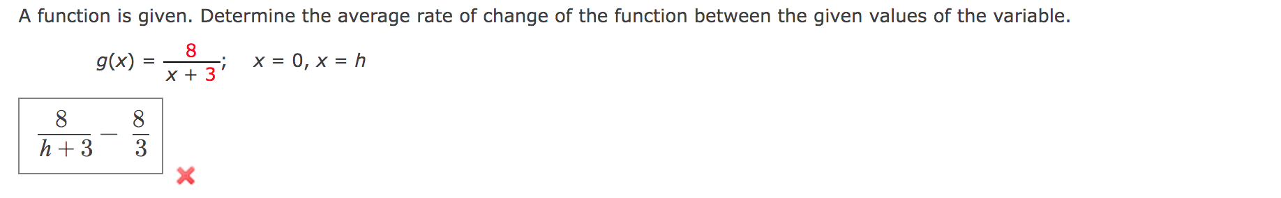 Solved A function is given. Determine the average rate of | Chegg.com
