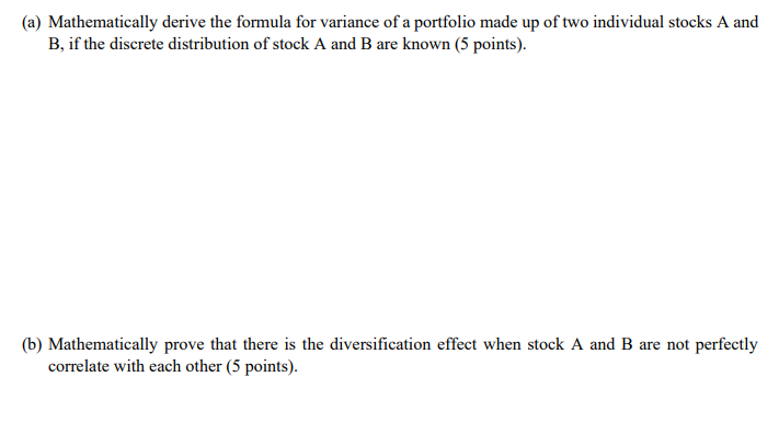 Solved (a) Mathematically derive the formula for variance of | Chegg.com
