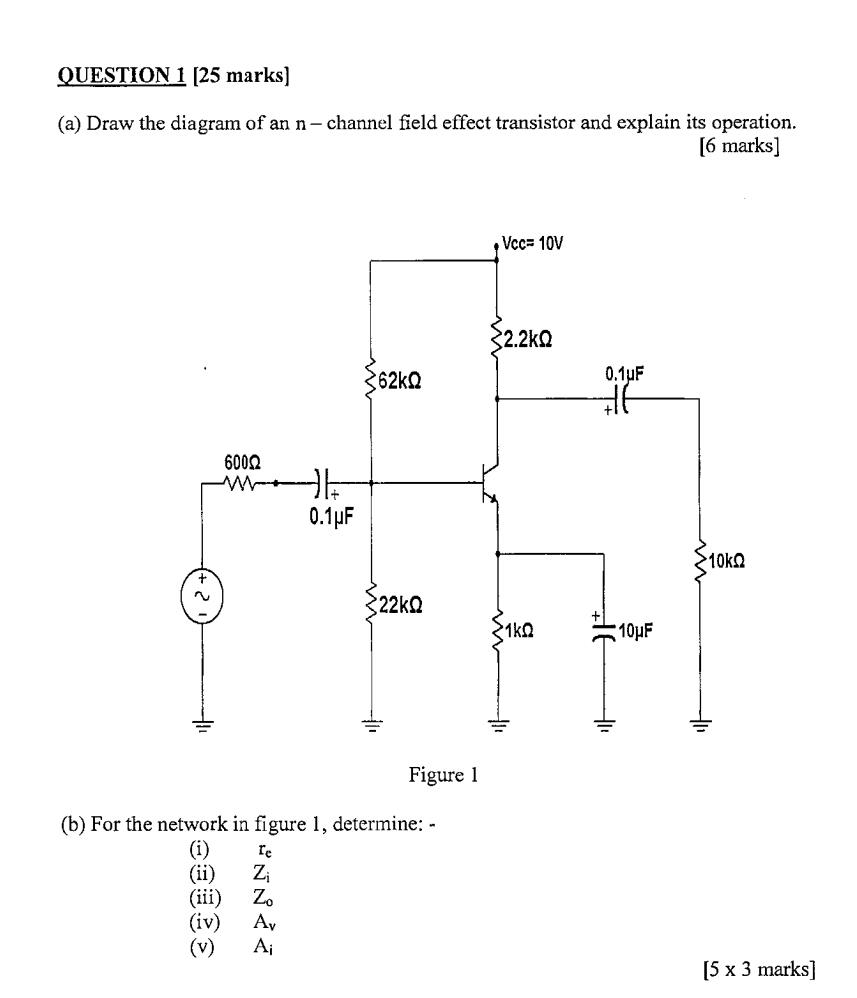 Solved (a) Draw the diagram of an n - channel field effect | Chegg.com