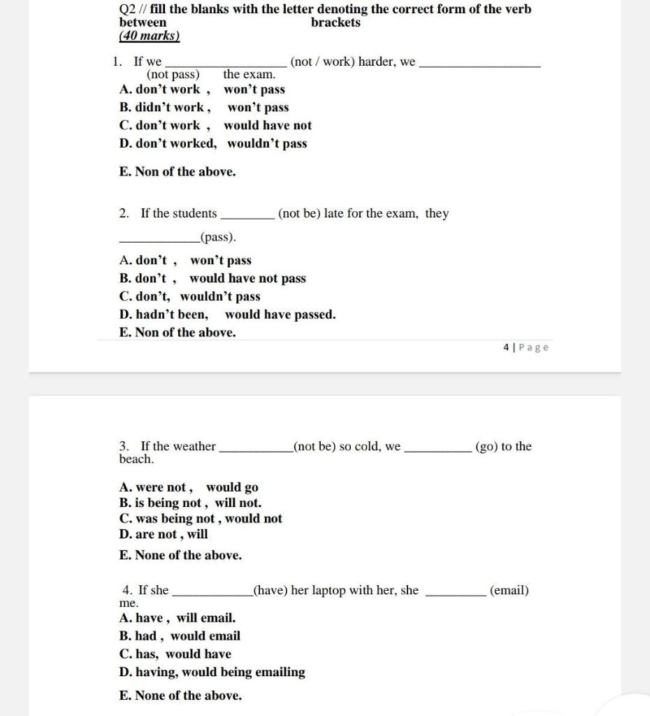 Solved Q2 // fill the blanks with the letter denoting the | Chegg.com