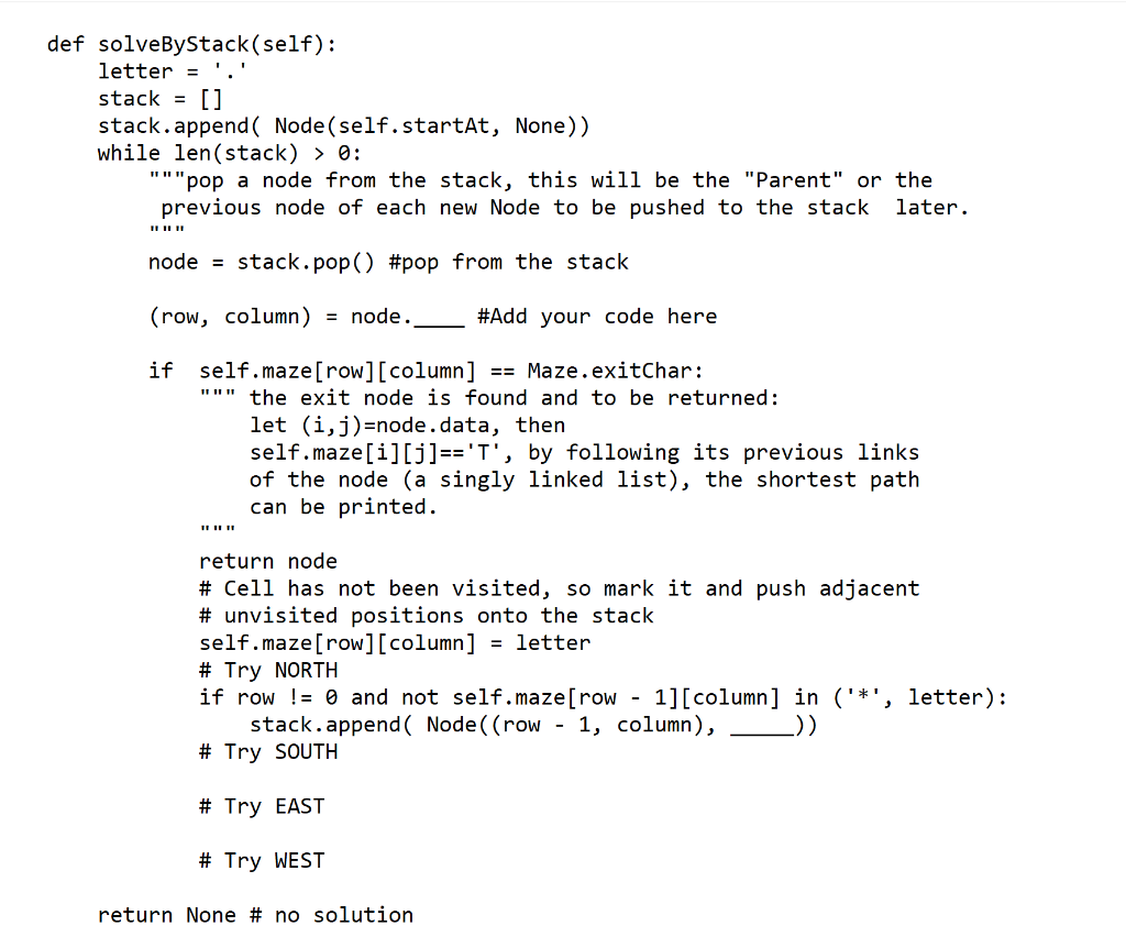 Part 1. Check whether a maze has a solution or not | Chegg.com