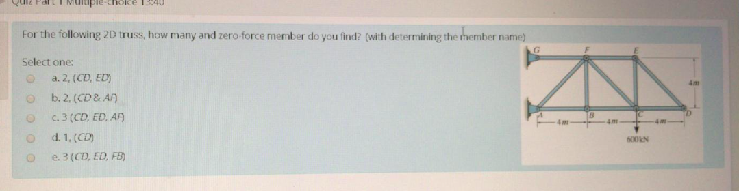 Solved Yurt muprecoce 15:40 For the following 2D truss, how | Chegg.com