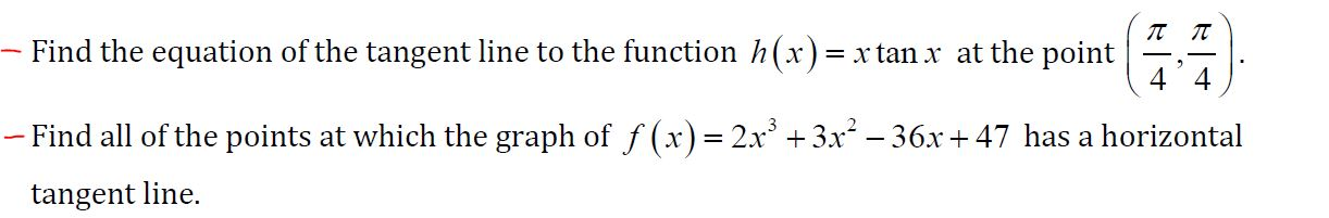 Solved π π Find the equation of the tangent line to the | Chegg.com