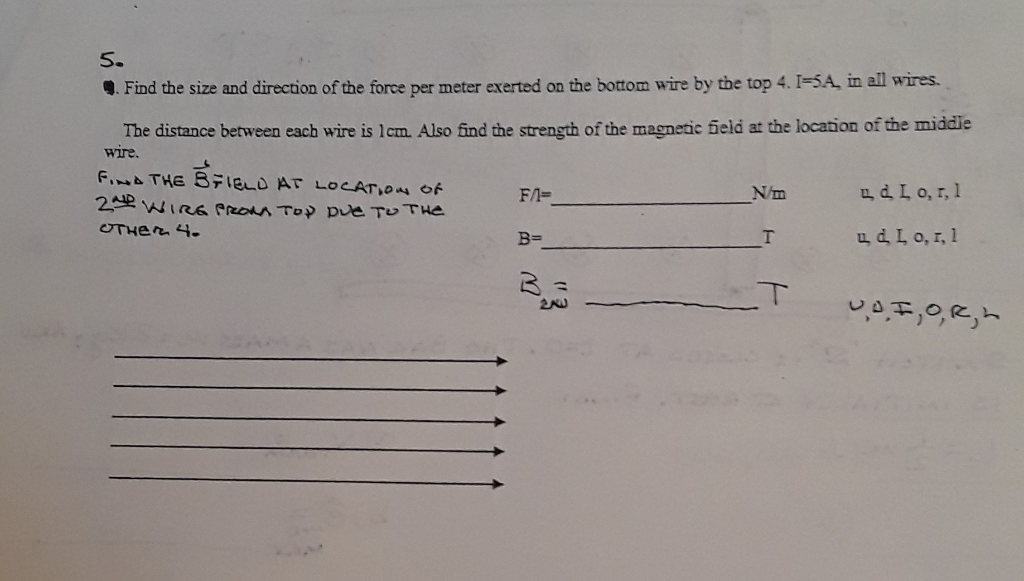 Solved 5. Find the size and direction of the force per meter | Chegg.com