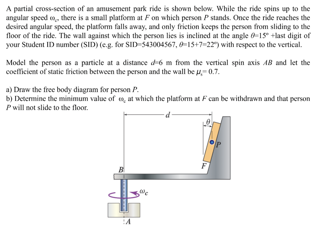 Solved A partial cross-section of an amusement park ride is | Chegg.com