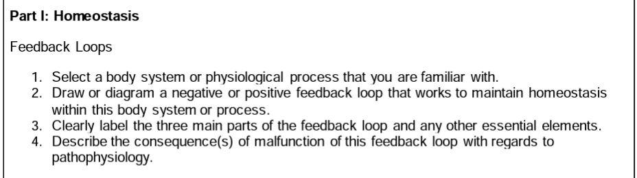 Part I: Homeostasis Feedback Loops 1. Select a body | Chegg.com