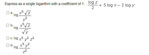 Solved Express as a single logarithm with a coefficient of | Chegg.com