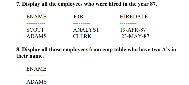 Solved (Note: solve it with SQL Plus Application, please) | Chegg.com