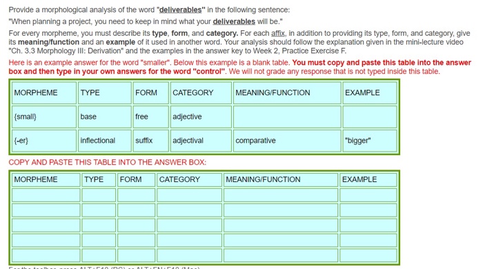 Solved Provide a morphological analysis of the word | Chegg.com