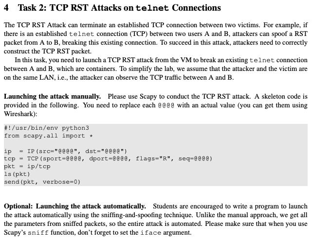 For Q2, you should show: Your python/scapy code (you | Chegg.com