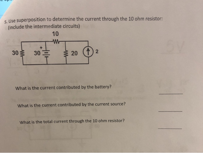Solved Use superposition to determine the current through | Chegg.com