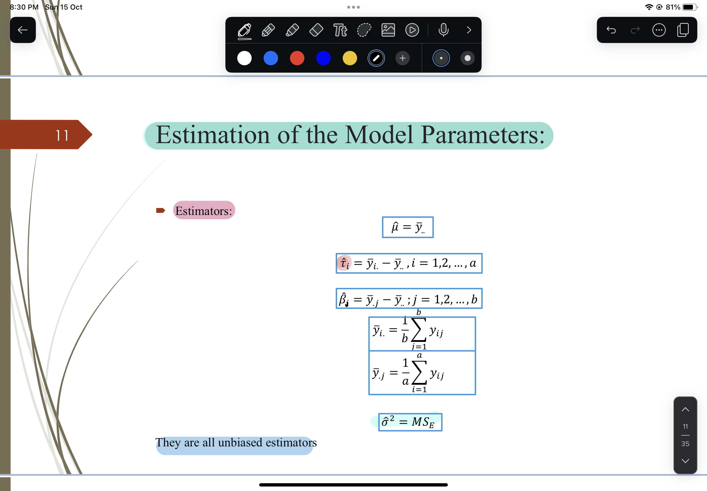 1- Prove that all estimators in slide 11 are | Chegg.com