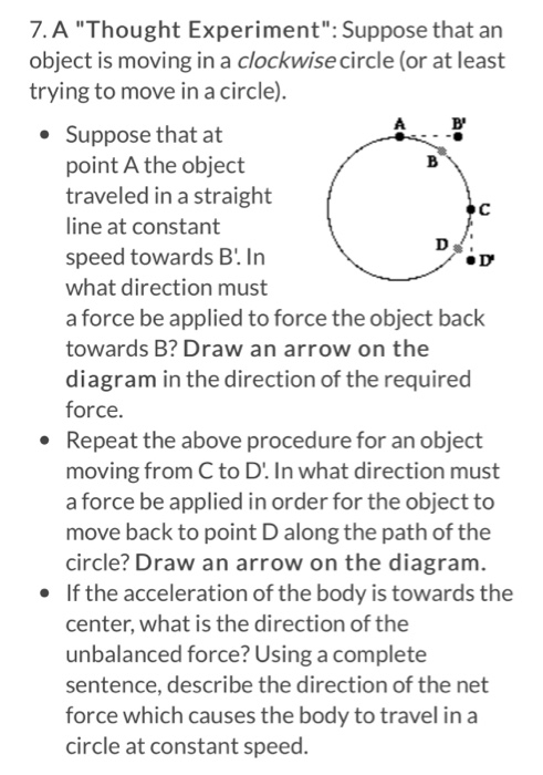 Solved 7 A Thought Experiment Suppose That An Object Is